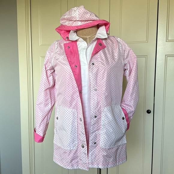 Boutique | Jackets & Coats | Reversible Boutique Pink And Polkadot Rain ...